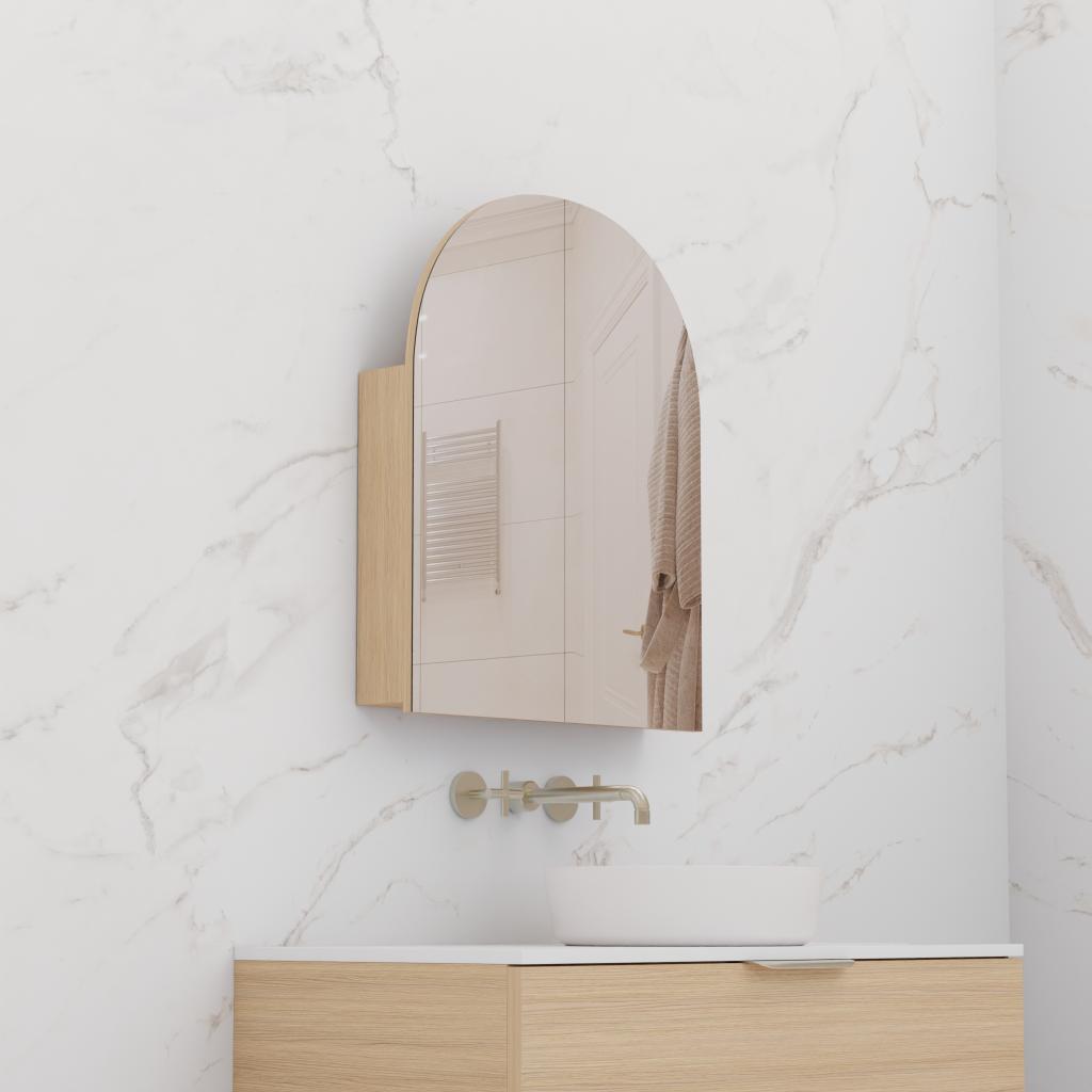 Arka - 800mm Nordic Oak Shaving Cabinet – Eos Bathware