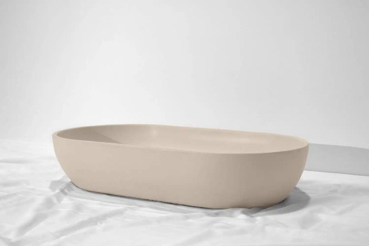 Ark Concrete Basin - 600x320x120mm Ivory – Eos Bathware