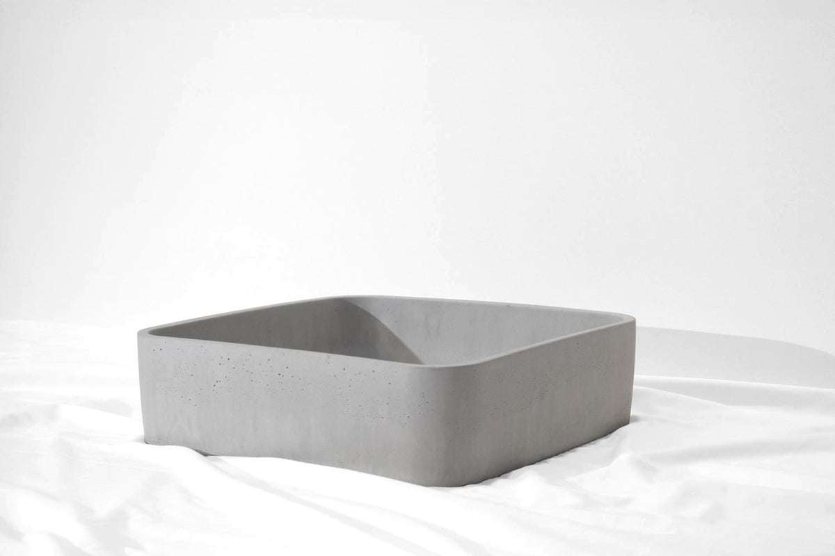 Spoola Concrete Basin - 400x400x100mm Ash – Eos Bathware