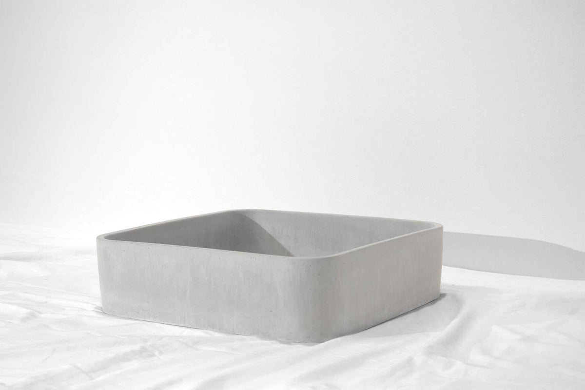 Spoola Concrete Basin - 400x400x100mm Grey – Eos Bathware