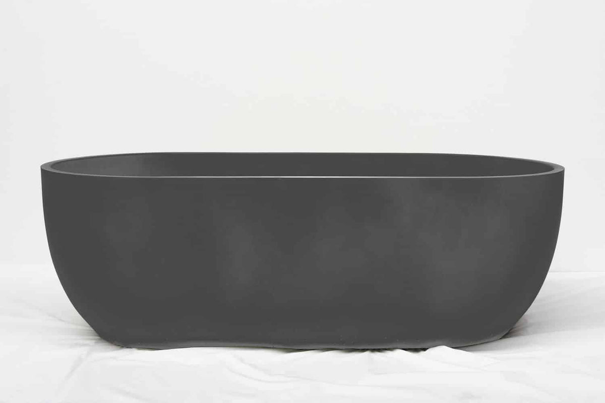 Yakt Junior Concrete Bath - 1500x750x500mm Coal – Eos Bathware