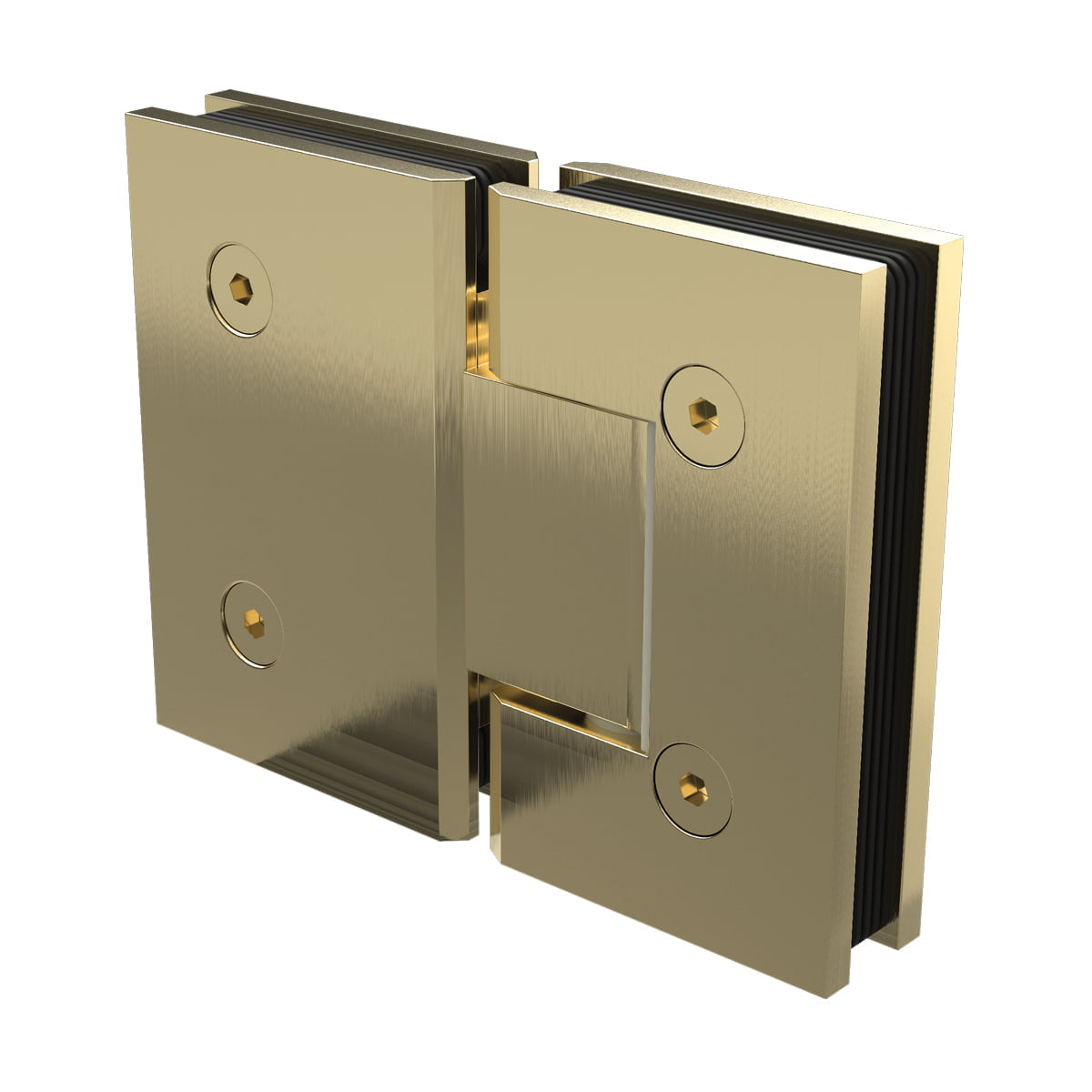 Purity - Brushed Brass Glass to Glass Shower Hinge – Eos Bathware