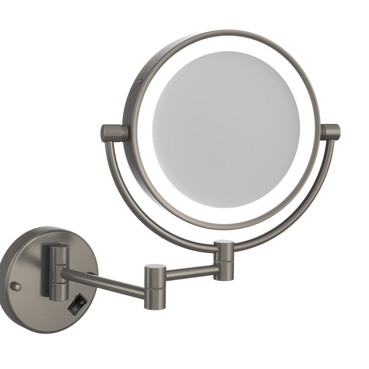 Ablaze - 1 & 5x Magnification Brushed Nickel Wall Mounted Shaving Mirr ...