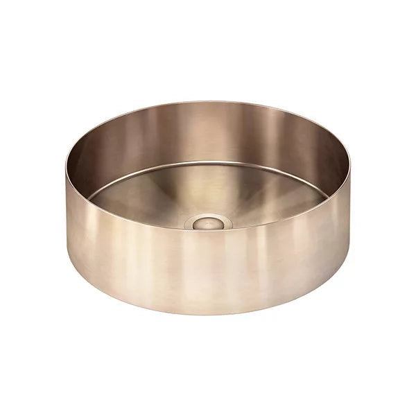Lavello - Champagne Round Steel Bathroom Basin 380x110mm – Eos Bathware