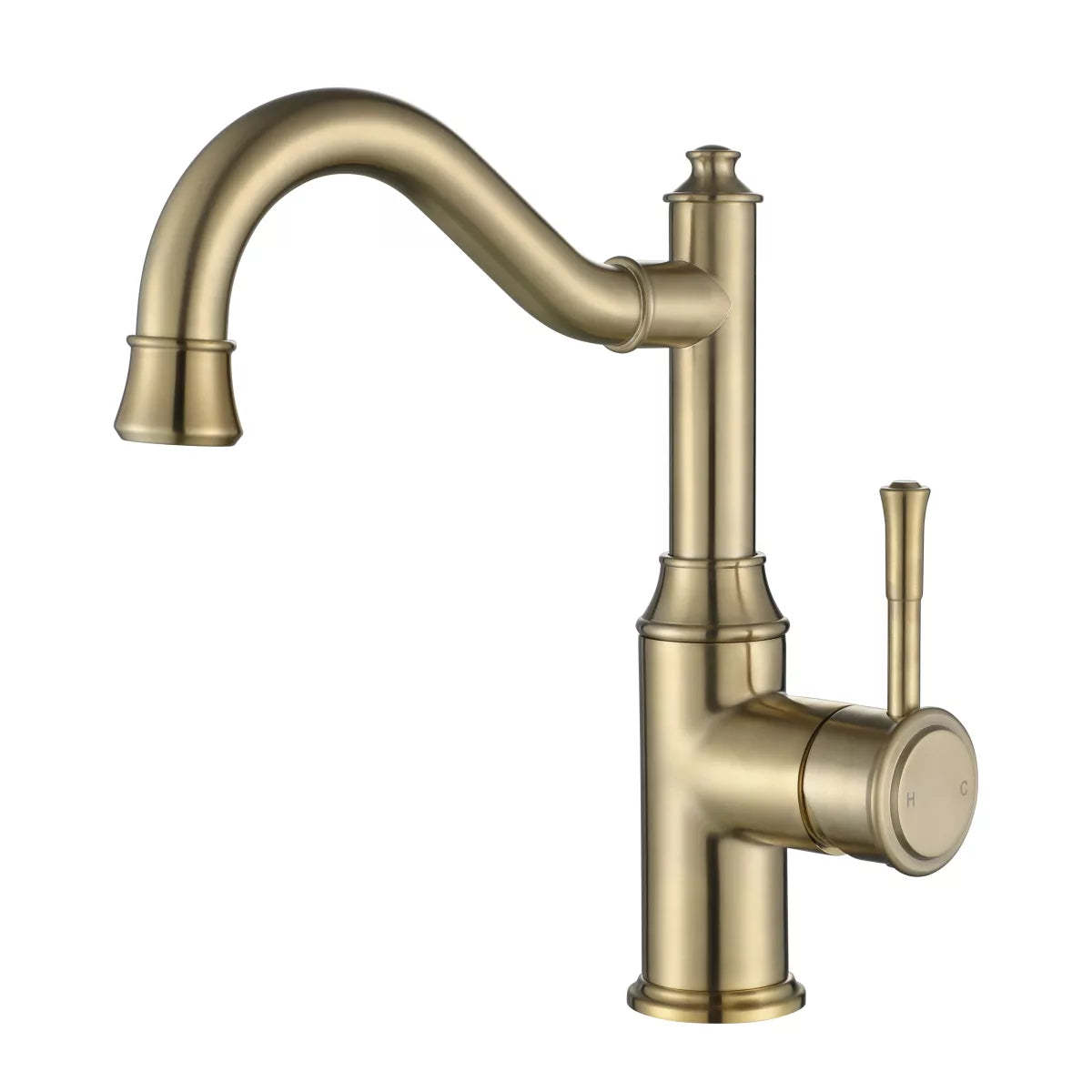 Montpellier - Brushed Brass Tall Basin Mixer – Eos Bathware