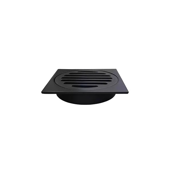 Square - Matte Black Shower Drain w 100mm Outlet – Eos Bathware