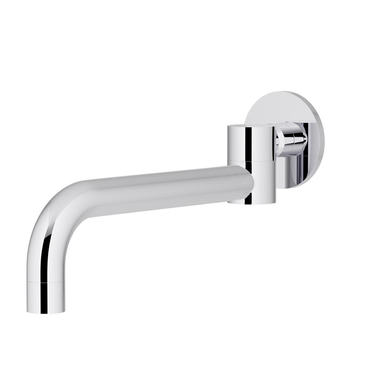 Round - Polished Chrome 250mm Curved Swivel Wall Spout – Eos Bathware