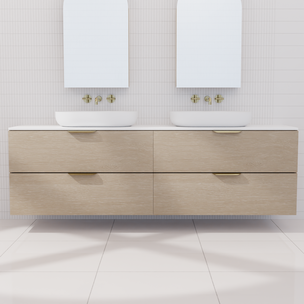Odesa - 1800mm Coastal Oak Wall Hung Vanity – Eos Bathware