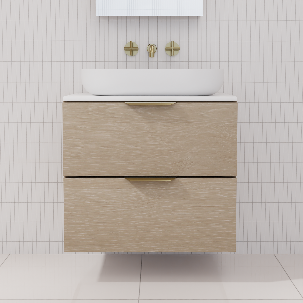 Odesa - 600mm Coastal Oak Wall Hung Vanity – Eos Bathware