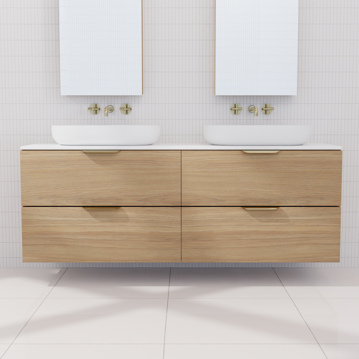 Odesa - 1500mm Prime Oak Wall Hung Vanity – Eos Bathware