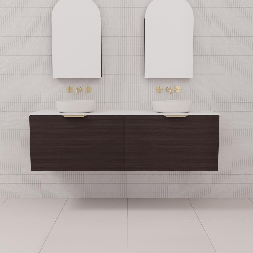 Zoe - 1500mm Espresso Oak Wall Hung Vanity – Eos Bathware