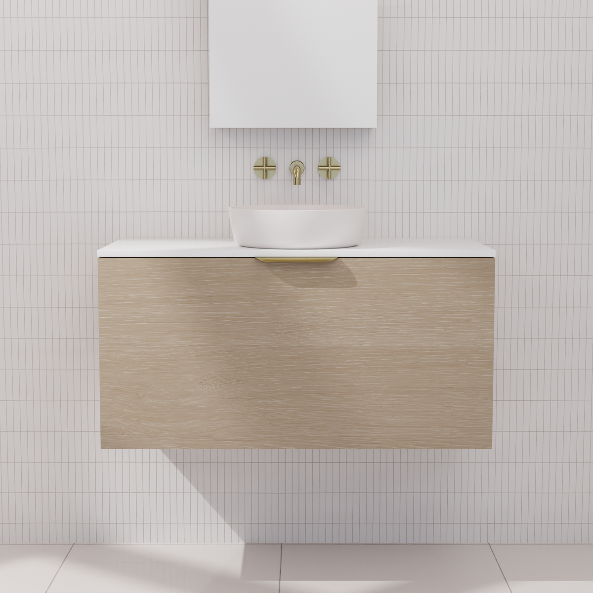 Zoe - 900mm Coastal Oak Wall Hung Vanity – Eos Bathware