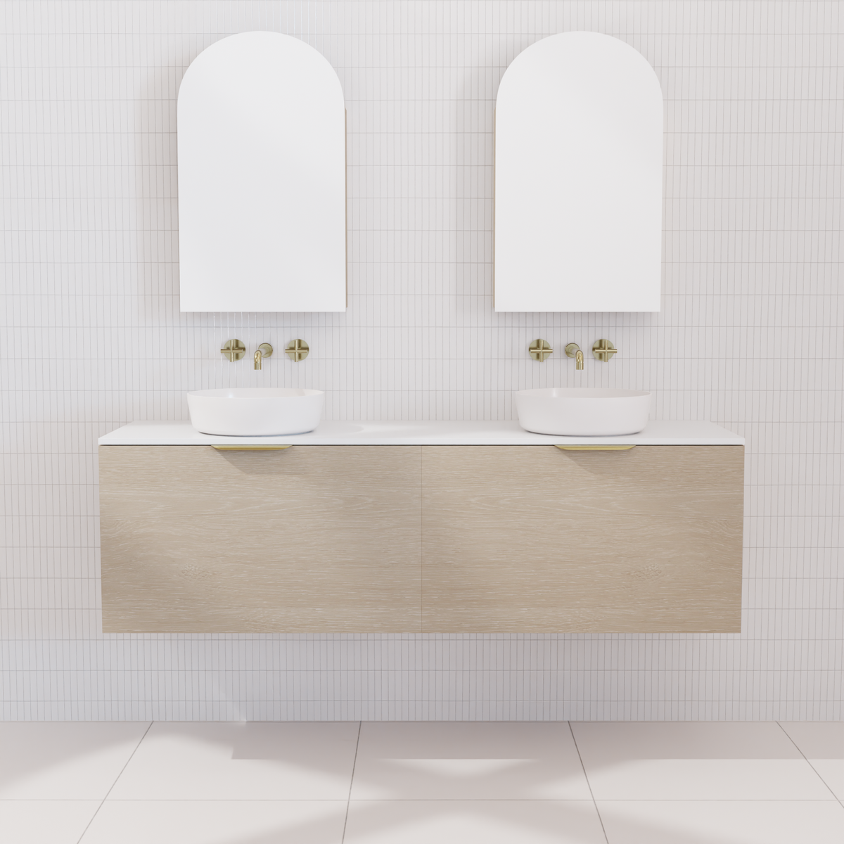 Zoe - 1500mm Coastal Oak Wall Hung Vanity – Eos Bathware