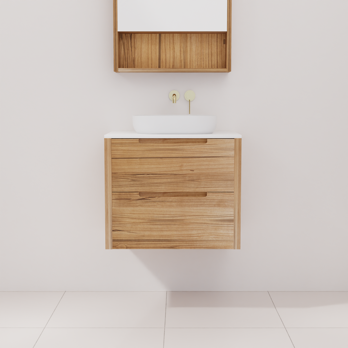 Avila - 600mm Messmate Timber Vanity – Eos Bathware