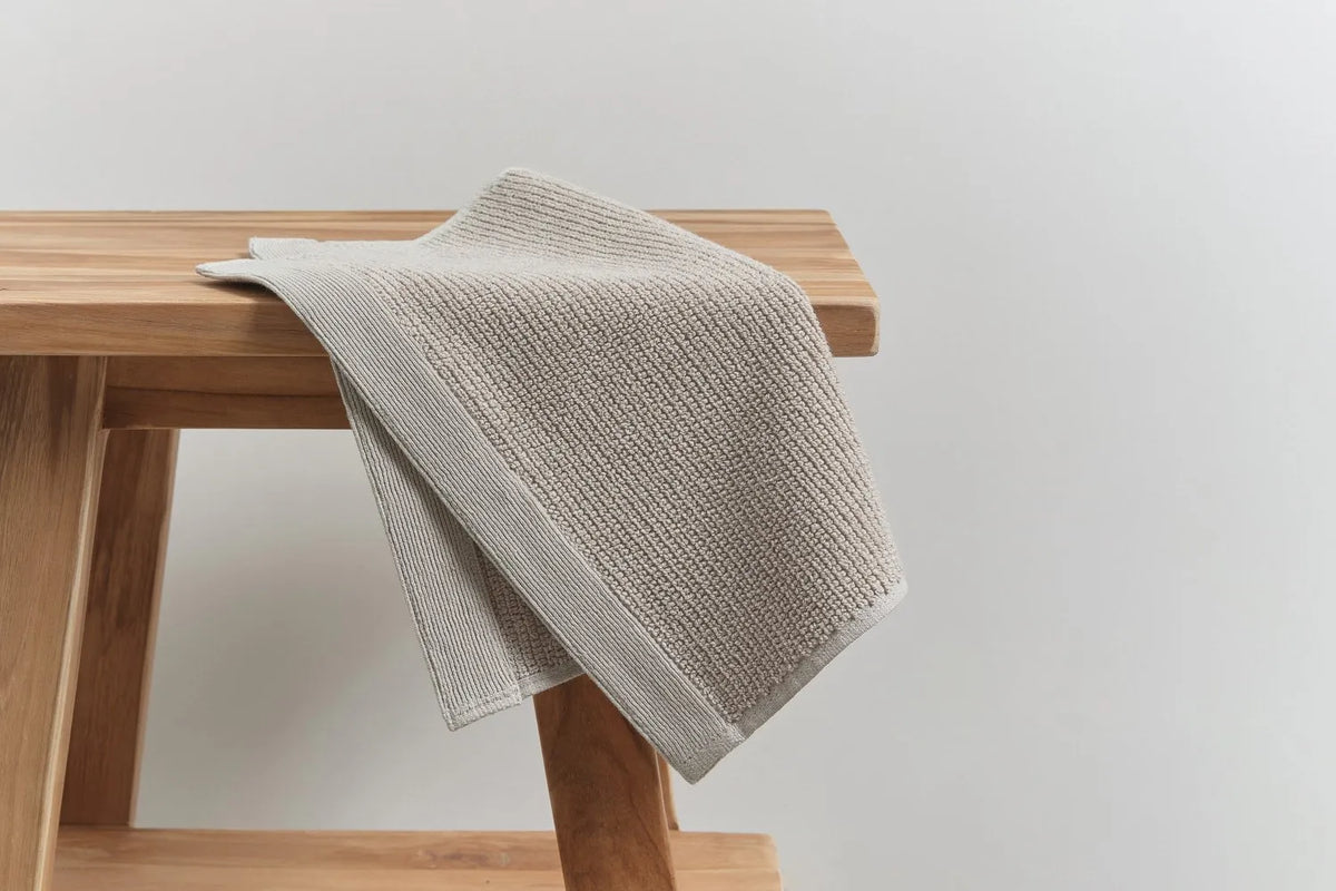Rib Pure Cotton Face Washer in Linen – Eos Bathware