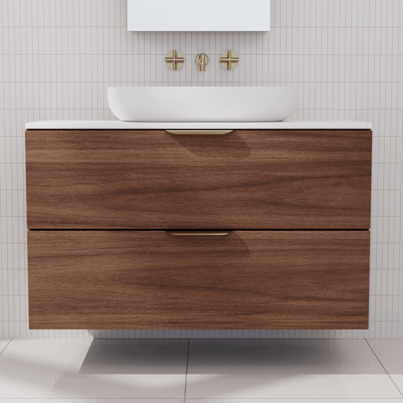 Odesa - 900mm Walnut Wall Hung Vanity – Eos Bathware