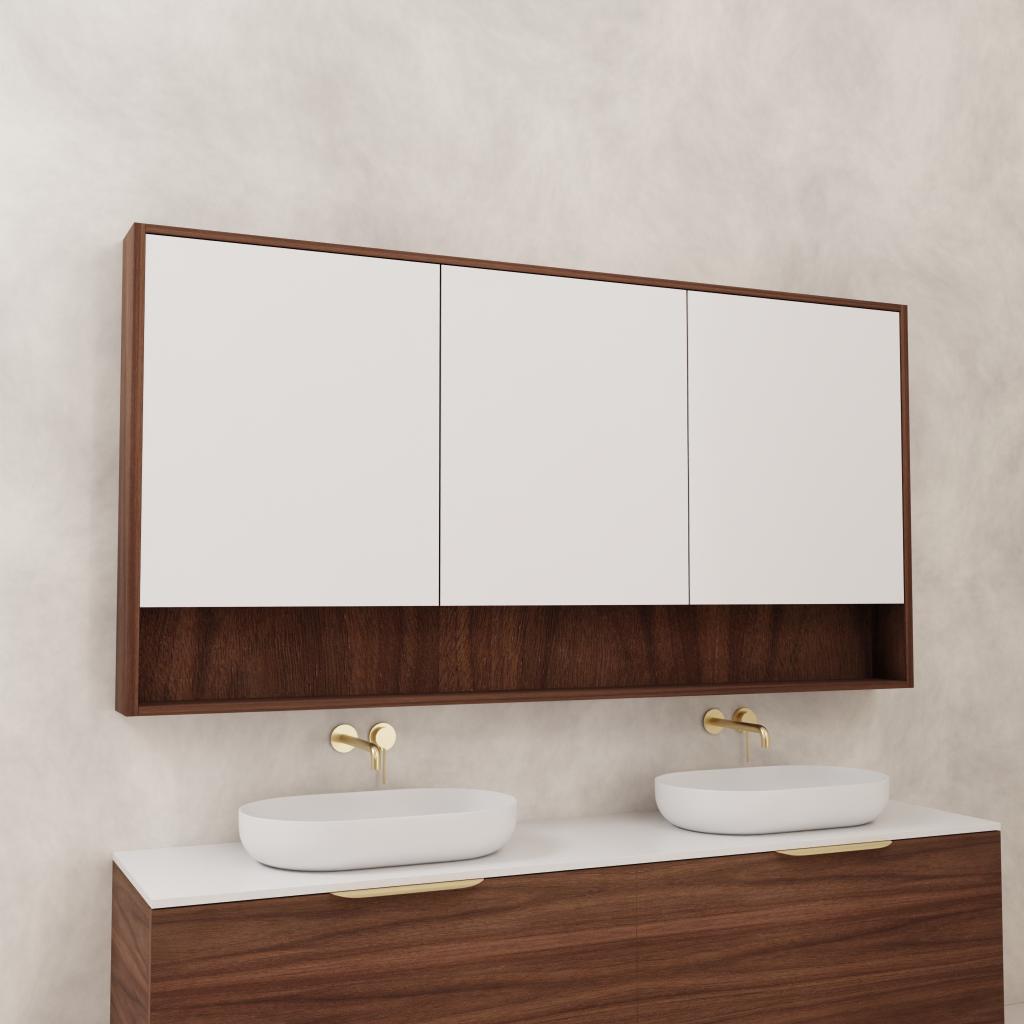 Carini - 1800mm Walnut Shaving Cabinet – Eos Bathware