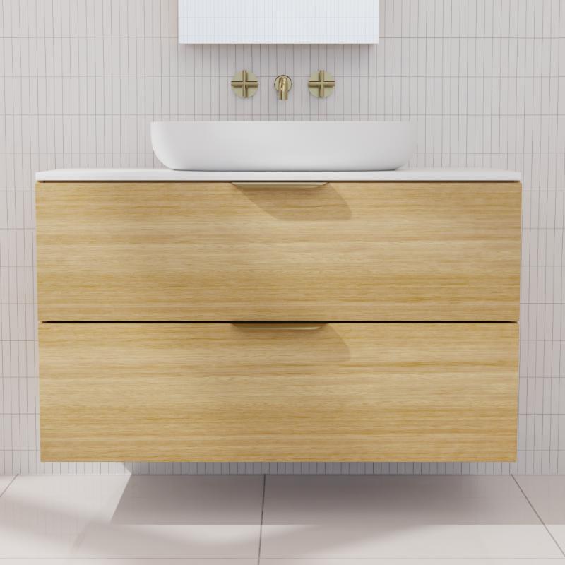 Odesa - 900mm Light Oak Wall Hung Vanity – Eos Bathware