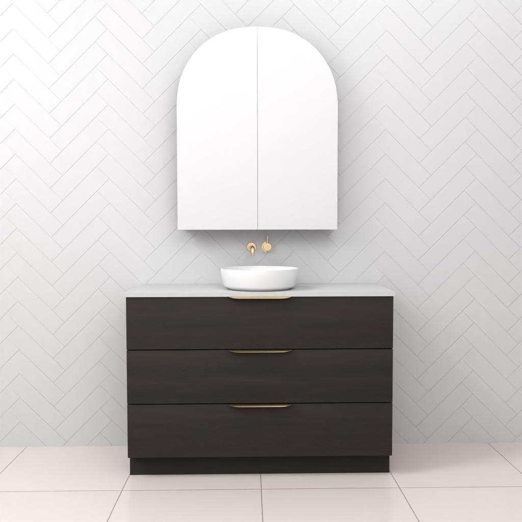 Celeste Trio - 1200mm Smoked Onyx Freestanding Vanity – Eos Bathware